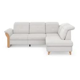 Ecksofa Home Affaire "Dangast L-Form" Sofas Gr. B/H/T: 269cm x 92cm x 200cm, Easy care, Ottomane rechts, mit 1 motorischer Relaxfunktion-ohne Bettfunktion und Bettkasten, silberfarben (silber) Kopfteilverstellung, wahlweise mit motorischer Relaxfunktion