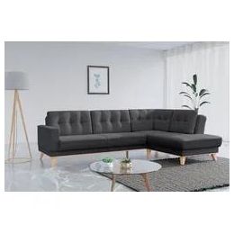 Sit & More Ecksofa SIT & MORE "Lavida L-Form" Sofas Gr. B/H/T: 298cm x 90cm x 198cm, Flachgewebe, Ottomane rechts, ohne Kipper-ohne Bettkasten-4 Rückenkissen-belastbar bis 660 kg, grau (anthrazit) wahlweise mit Kippfunktion und Bettkasten