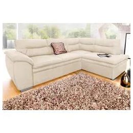 Ecksofa COTTA "Leandra L-Form" Sofas Gr. B/H/T: 250cm x 88cm x 90cm, Luxus-Microfaser, Ottomane rechts, ohne Bettfunktion, beige wahlweise mit Bettfunktion und Bettkasten