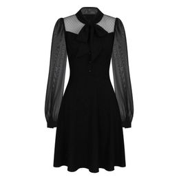 Hell Bunny A-Linien-Kleid Darcia Mid Dress Vintage Gothic Chiffon