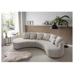 Ecksofa Inosign "Limoncello L-Form" Sofas Gr. B/H/T: 287cm x 76cm x 160cm, Cord, Ottomane links, Ottomane links, silberfarben (silber) ergonomische Form