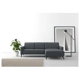 Sit & More Ecksofa SIT & MORE "Bailando L-Form" Sofas Gr. B/H/T: 251cm x 84cm x 163cm, Soft clean, Recamiere rechts, mit Kopfteilverstellung, grau (dunkelgrau) wahlweise mit Kopfteilverstellung und Vorziehsitz, motorisch