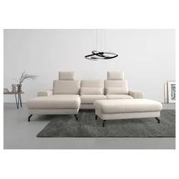 Sit & More Ecksofa SIT&MORE "Cinturo L-Form" Sofas Gr. B/H/T: 283 cm x 88 cm x 175 cm, Luxus-Microfaser Euphoria, mega-Recamiere links, inklusive Sitztiefenverstellung-inklusive Federkern, grau (elephant) inklusive Sitztiefenverstellung und Federkern, Sitzhöhe 45 cm