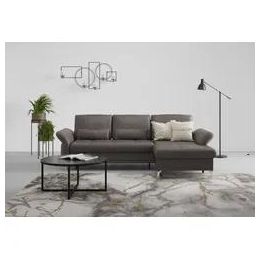 Ecksofa Inosign "Palm Beach L-Form", grau (anthrazit), B:275cm H:89cm T:175cm, 100%Polyester, Sofas, Federkern, mit Sitztiefenverstellung, wahlweise mit Bettfunktion