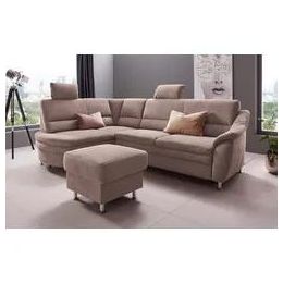 Ecksofa Places of Style "Cardoso L-Form" Sofas Gr. B/H/T: 250cm x 90cm x 175cm, Luxus-Microfaser, Ottomane links, mit Bettfunktion, braun (cappuccino) Federkern, wahlweise mit Bett, Schubkasten