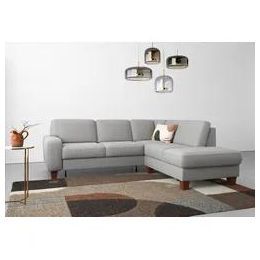 Ecksofa Home Affaire "Vision L-Form" Sofas Gr. B/H/T: 240cm x 90cm x 215cm, Luxus-Microfaser Euphoria, Ottomane rechts, mit Bettfunktion-mit Stauraum, grau wahlweise mit Bettfunktion und Stauraum, auch in Easy Care-Bezug