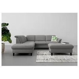 Sit & More Ecksofa SIT & MORE "Maggiore L-Form" Sofas Gr. B/T: 261cm x 224cm, Soft clean, Ottomane links, mit Kopfteilverstellung-ohne Bettfunktion-ohne Stauraum-Fussfarbe: schwarz matt, grau wahlweise mit Kopfteilverstellung, Bettfunktion und Stauraum