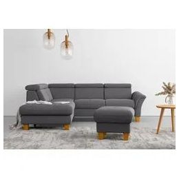 Ecksofa Home Affaire "Lindgren L-Form" Sofas Gr. B/H/T: 249 cm x 84 cm x 217 cm, Chenille, Ottomane links, ohne TV-Funktion motorisch-ohne Bettfunktion mit einklappbaren Rollen-ohne Stauraum-ohne Kopfteilverstellung-ohne Federkern, braun (espresso) wahlweise mit TV-Funktion, Stauraum und Kopfteilverstellung