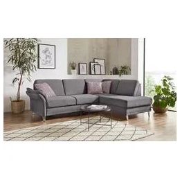 Sit & More Ecksofa SIT & MORE "Clio L-Form" Sofas Gr. B/H/T: 254cm x 89cm x 190cm, Luxus-Microfaser ALTARA NUBUCK, Ottomane rechts, mit Bettfunktion-mit Bettkasten, grau (steel) wahlweise mit Bettfunktion und Bettkasten, inklusive Federkern