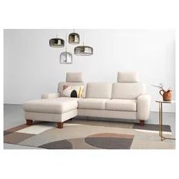 Ecksofa Home Affaire "Vision L-Form" Sofas Gr. B/H/T: 252cm x 90cm x 164cm, Luxus-Microfaser Euphoria, Recamiere links, ohne Bettfunktion-ohne Bettkasten, grau (elephant) mit Federkern, wahlweise Bettfunktion und Bettkasten