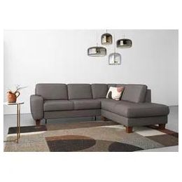 Ecksofa Home Affaire "Vision L-Form" Sofas Gr. B/H/T: 240cm x 90cm x 215cm, Luxus-Microfaser Lederoptik, Ottomane rechts, mit Bettfunktion-mit Stauraum, grau (anthrazit) wahlweise mit Bettfunktion und Stauraum, auch in Easy Care-Bezug