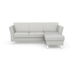 Sit & More Ecksofa SIT & MORE "Visby L-Form", grau (hellgrau), B:248cm H:87cm T:162cm, Sofas, wahlweise mit Bettfunktion und Bettkasten, frei im Raum stellbar