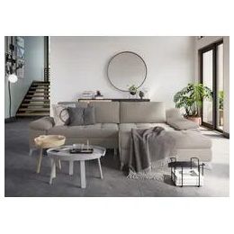 Sit & More Ecksofa SIT & MORE "Latigo L-Form" Sofas Gr. B/T: 290cm x 163cm, Struktur, mega-Recamiere rechts, ohne Bettfunktion-ohne Bettkasten, beige mit Mega-Recamiere, wahlweise Bettfunktion und Bettkasten