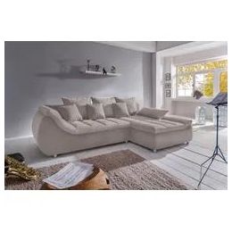 Ecksofa Inosign "Imola L-Form" Sofas Gr. B/H/T: 270cm x 90cm x 170cm, Struktur, Recamiere rechts, ohne Bettfunktion, braun (hellbraun) wahlweise mit Bettfunktion