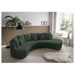 Ecksofa Inosign "Limoncello L-Form" Sofas Gr. B/H/T: 287cm x 76cm x 160cm, Cord, Ottomane rechts, Ottomane rechts, grün (moosgrün) ergonomische Form