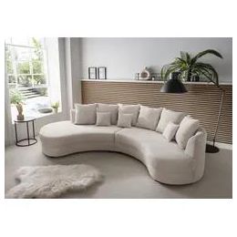 Ecksofa Inosign "Limoncello L-Form" Sofas Gr. B/H/T: 287cm x 76cm x 160cm, Cord, Ottomane links, Ottomane links, beige ergonomische Form