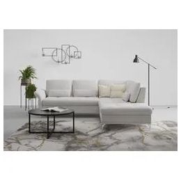 Ecksofa Inosign "Palm Beach L-Form" Sofas Gr. B/H/T: 259cm x 89cm x 224cm, Olympia EASY CLEAN, Ottomane rechts, mit Sitztiefenverstellung-ohne Bettfunktiom-ohne Stauraum-ohne Armteilverstellung, silberfarben (silber) Federkern, mit Sitztiefenverstellung, wahlweise Bettfunktion