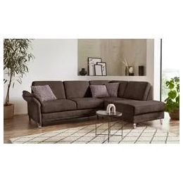 Sit & More Ecksofa SIT & MORE "Clio L-Form" Sofas Gr. B/H/T: 254cm x 89cm x 190cm, Microfaser, Ottomane rechts, ohne Bettfunktion-ohne Bettkasten, braun wahlweise mit Bettfunktion und Bettkasten, inklusive Federkern