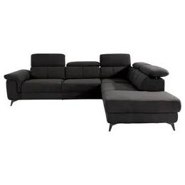 Ecksofa COTTA "Springs L-Form" Sofas Gr. B/H/T: 290cm x 79cm x 235cm, Microfaser, Ottomane rechts, mit Kopfteilverstellung-ohne Relaxfunktion-ohne Bettkasten, braun (mud)