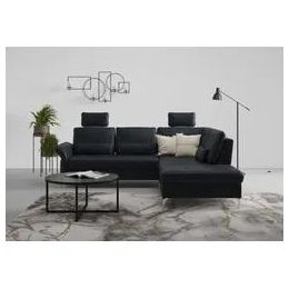 Ecksofa Inosign "Palm Beach L-Form", blau (dunkelblau), B:259cm H:89cm T:224cm, 100%Polyester, Sofas, Federkern, mit Sitztiefenverstellung, wahlweise mit Bettfunktion