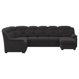 Wohnlandschaft COTTA "Marcus U-Form" Sofas Gr. B/H/T: 330 cm x 99 cm x 211 cm, Chenille, Recamiere rechts-langer Schenkel links, Ohne Bettfunktion-ohne Schubkasten, schwarz (black) Bequeme Wohnlandschaft in klassischem Design mit hoher Rückenlehne