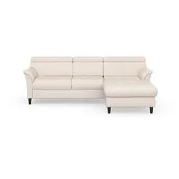 Sit & More Ecksofa SIT & MORE "Marano L-Form" Sofas Gr. B/T: 257cm x 166cm, Luxus-Microfaser ALTARA NUBUCK, mega-Recamiere rechts, ohne Bettfunktion-ohne Bettkasten-inklusive Kopfteilverstellung-Fußfarbe: matt schwarz, beige (creme) inklusive Kopfteilverstellung, wahlweise mit Bettfunktion, Bettkasten