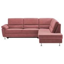 Ecksofa CALIZZA INTERIORS "Onyx L-Form" Sofas Gr. B/H/T: 257 cm x 90 cm x 196 cm, Microfaser, Ottomane rechts, mit Bettfunktion und Bettkasten, rot (18 red) Ottomane links oder rechts, wahlweise mit Bettfunktion, Breite 257 cm