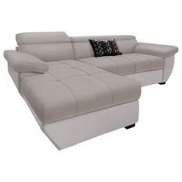 Ecksofa COTTA "Speedway L-Form" Sofas Gr. B/H/T: 265cm x 79cm x 102cm, Kunstleder SOFTLUX-Luxus-Microfaser, Recamiere links, ohne Bettfunktion-ohne Bettkasten-mit Kopfteilverstellung, braun (schlamm/schlamm) inklusive Kopfteilverstellung, wahlweise mit Bettfunktion + Bettkasten