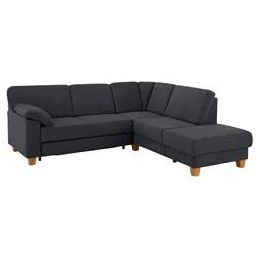 Ecksofa Home Affaire "Belfort L-Form" Sofas Gr. B/H/T: 243cm x 88cm x 91cm, Luxus-Microfaser ALTARA NUBUCK, Ottomane rechts, ohne Bettfunktion, grau (anthrazit) mit Federkern, wahlweise Bettfunktion und Stauraum