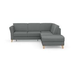 Sit & More Ecksofa SIT & MORE "Visby L-Form" Sofas Gr. B/H/T: 248cm x 87cm x 213cm, Chenille, Ottomane rechts, mit Bettfunktion-mit Stauraum, grau Wahlweise mit Bettfunktion und Stauraum, frei im Raum stellbar