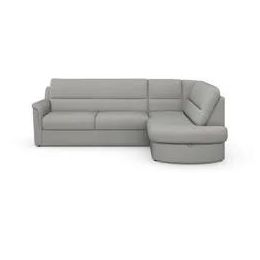 Sit & More Ecksofa SIT & MORE "Panini L-Form" Sofas Gr. B/H/T: 243cm x 87cm x 175cm, Luxus-Microfaser Paris, Ottomane rechts, mit Bettfunktion-mit Bettkasten, silberfarben (silber) wahlweise mit Bettfunktion und Bettkasten