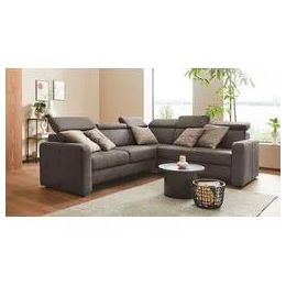 Sit & More Ecksofa SIT & MORE "Bologna L-Form", braun, B:247cm H:84cm T:227cm, Sofas, Kopfteilverstellung, wahlweise mit Bettfunktion und Schubkasten