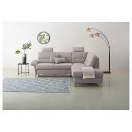 Ecksofa Home Affaire "Westerland L-Form" Sofas Gr. B/H/T: 238cm x 90cm x 213cm, Chenille-Optik, Ottomane rechts, mit Bettfunktion, Stauraum und Armlehnfunktion, rosa (rose) Federkern-Polsterung, wahlweise mit Bettfunktion, Bettkasten