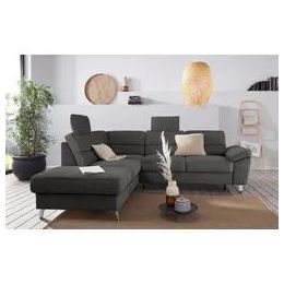 Sit & More Ecksofa SIT & MORE "Sorano L-Form", grau (anthrazit), B:249cm H:88cm T:212cm, Sofas, wahlweise mit Bettfunktion und Bettkasten