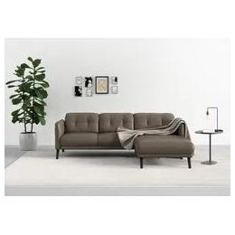 Sit & More Ecksofa SIT & MORE "Scandia L-Form" Sofas Gr. B/H/T: 269cm x 82cm x 183cm, Microfaser, Recamiere rechts, Mit Kopfteilverstellung-Mit Armteilfunktion-Mit schwarzen matten Metallfüßen, braun Wahlweise mit Kopfteilverstellung und Armteilfunktion