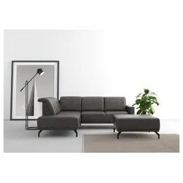 Sit & More Ecksofa SIT & MORE "Bailando L-Form" Sofas Gr. B/H/T: 249cm x 84cm x 205cm, Luxus-Microfaser mit Prägung, Ottomane links, mit Kopfteilverstellung, grau (anthrazit) wahlweise mit Kopfteilverstellung und Vorziehsitz, motorisch