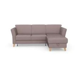 Sit & More Ecksofa SIT & MORE "Visby L-Form" Sofas Gr. B/H/T: 248cm x 87cm x 162cm, Chenille, Recamiere rechts, mit Bettfunktion-mit Bettkasten, rosa (rose) Wahlweise mit Bettfunktion und Bettkasten, frei im Raum stellbar