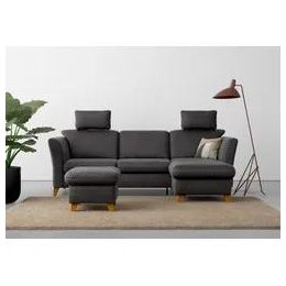 Ecksofa Home Affaire "Trelleborg L-Form" Sofas Gr. B/H/T: 249 cm x 86 cm x 162 cm, Breitcord, Recamiere rechts, mit Bettfunktion-mit Bettkasten, grau wahlweise mit Bettfunktion und Bettkasten, inkl. Federkern-Polsterung