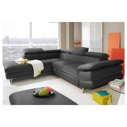 Ecksofa Inosign "Solution L-Form" Sofas Gr. B/H/T: 279cm x 73cm x 228cm, Kunstleder SOFTLUX, Ottomane links, ohne Bettfunktion, schwarz wahlweise mit Bettfunktion