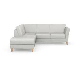 Sit & More Ecksofa SIT & MORE "Visby L-Form", grau (hellgrau), B:248cm H:87cm T:213cm, Sofas, Wahlweise mit Bettfunktion und Stauraum, frei im Raum stellbar