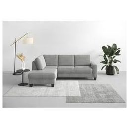 Ecksofa Home Affaire "Summer L-Form" Sofas Gr. B/H/T: 236 cm x 91 cm x 170 cm, Breitcord, Ottomane links, ohne Bettfunktion-ohne Bettkasten-ohne Federkern, silberfarben (silber) mit Ottomane, oder ohne Bettfunktion und Bettkasten, Cord-Bezug