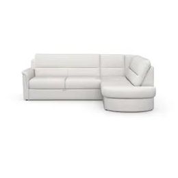 Sit & More Ecksofa SIT & MORE "Panini L-Form" Sofas Gr. B/H/T: 243cm x 87cm x 155cm, Struktur weich, Ottomane rechts, mit Vorziehsitz-mit Bettkasten, silberfarben (silber) wahlweise mit Vorziehsitz und Bettkasten