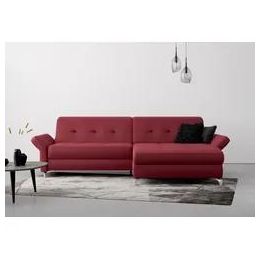 Ecksofa Inosign "Maredo L-Form" Sofas Gr. B/H/T: 284 cm x 89 cm x 179 cm, Luxus-Microfaser weich, mega-Recamiere rechts, ohne Kopfteilverstellung, ohne Armteilfunktion, rot (bordeaux) Federkern, wahlweise auch mit Kopfteil- und Armlehnverstellung