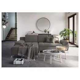 Sit & More Ecksofa SIT & MORE "Latigo L-Form" Sofas Gr. B/T: 270 cm x 163 cm, Flachgewebe, Recamiere links, mit Bettfunktion-mit Bettkasten, grau (hellgrau) mit Recamiere, wahlweise Bettfunktion und Bettkasten