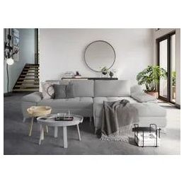 Sit & More Ecksofa SIT&MORE "Latigo L-Form" Sofas Gr. B/T: 290 cm x 163 cm, Struktur, mega-Recamiere rechts, ohne Bettfunktion-ohne Bettkasten, silberfarben (silber) mit Mega-Recamiere, wahlweise Bettfunktion und Bettkasten