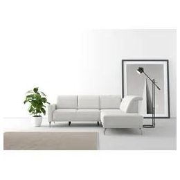 Sit & More Ecksofa SIT & MORE "Bailando L-Form" Sofas Gr. B/H/T: 249cm x 84cm x 205cm, Soft clean, Ottomane rechts, mit Kopfteilverstellung-mit Vorziehsitz motorisch, grau (hellgrau) wahlweise mit Kopfteilverstellung und Vorziehsitz, motorisch