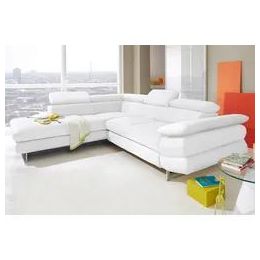 Ecksofa Inosign "Solution L-Form", weiß (altweiß), B:262cm H:73cm T:228cm, Sofas, wahlweise mit Bettfunktion