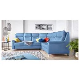 Sit & More Ecksofa SIT & MORE "Boccaccio L-Form" Sofas Gr. B/H/T: 265cm x 104cm x 215cm, Flachgewebe, langer Schenkel links, mit Bettfunktion-mit Bettkasten-mit Kopfteilverstellung, blau (pacific) mit Federkern und Kopfteilverstellung, wahlweise Bettfunktion