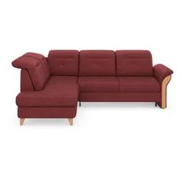 Ecksofa Home Affaire "Dangast L-Form", lila (chianti), B:269cm H:92cm T:200cm, Luxus-Microfaser Euphora 100% Polyester, , Easy Care: 98% Polyester, 2% Polyamid, Luxus-Microfaser Lederoptik: 100% Polyester, Sofas, Kopfteilverstellung, wahlweise mit motorischer Relaxfunktion