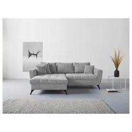 Ecksofa Inosign "Lörby L-Form" Sofas Gr. B/H/T: 246 cm x 90 cm x 170 cm, Struktur weich, Recamiere links, Struktur weich, grau (hellgrau) Belastbarkeit bis 140kg pro Sitzplatz, auch mit Aqua clean-Bezug